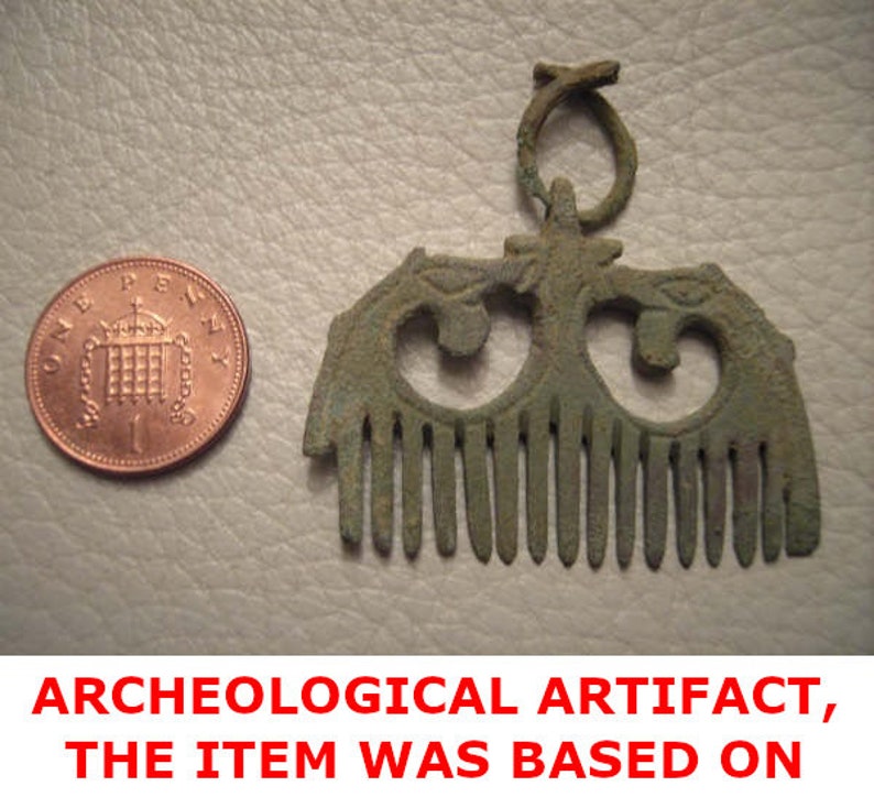 Solid Bronze Medieval Viking Comb Amulet. Nordic Jewelry Historical ...