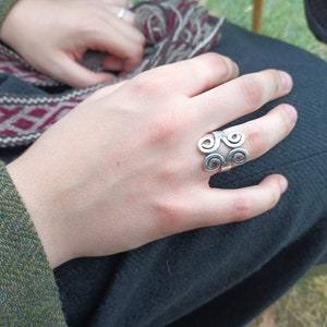 925 Silver Viking Finger Ring. Scandinavian. Nordic. Historical ...