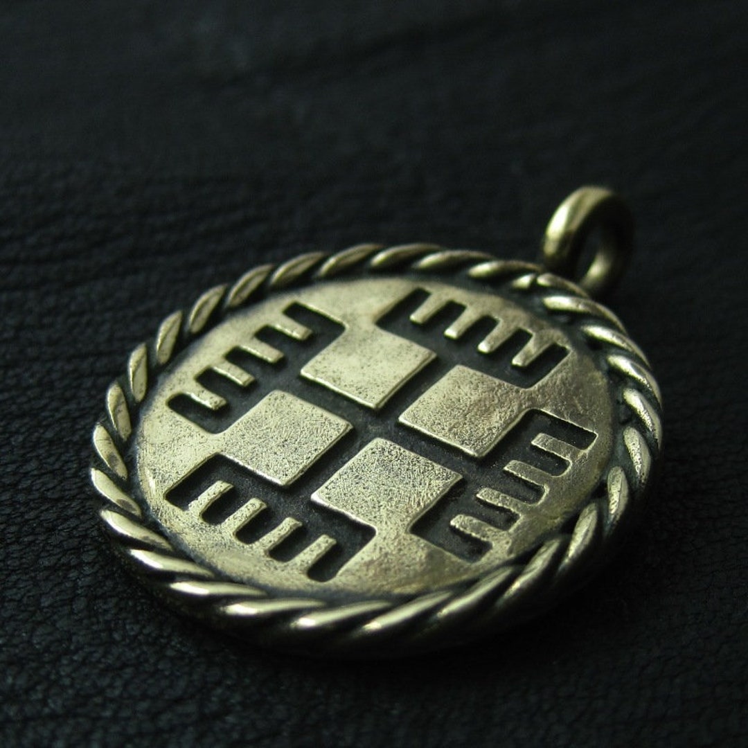 Solid Brass hands of Svarog Symbol. Pagan Amulet Paganism Rodnovery ...