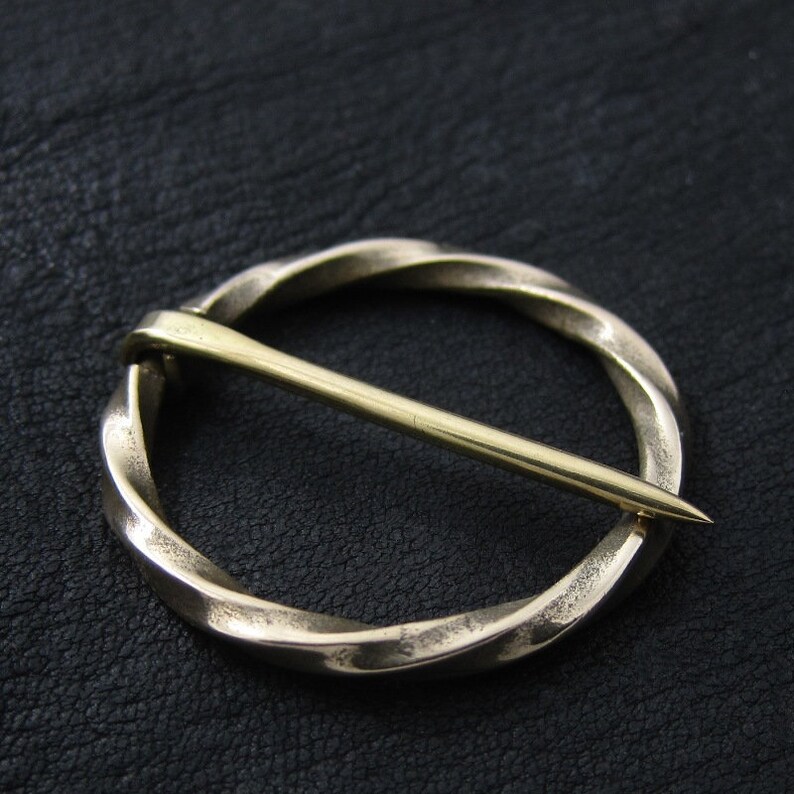 Solid Brass Medieval Round Pin. Historical Reenactment. - Etsy