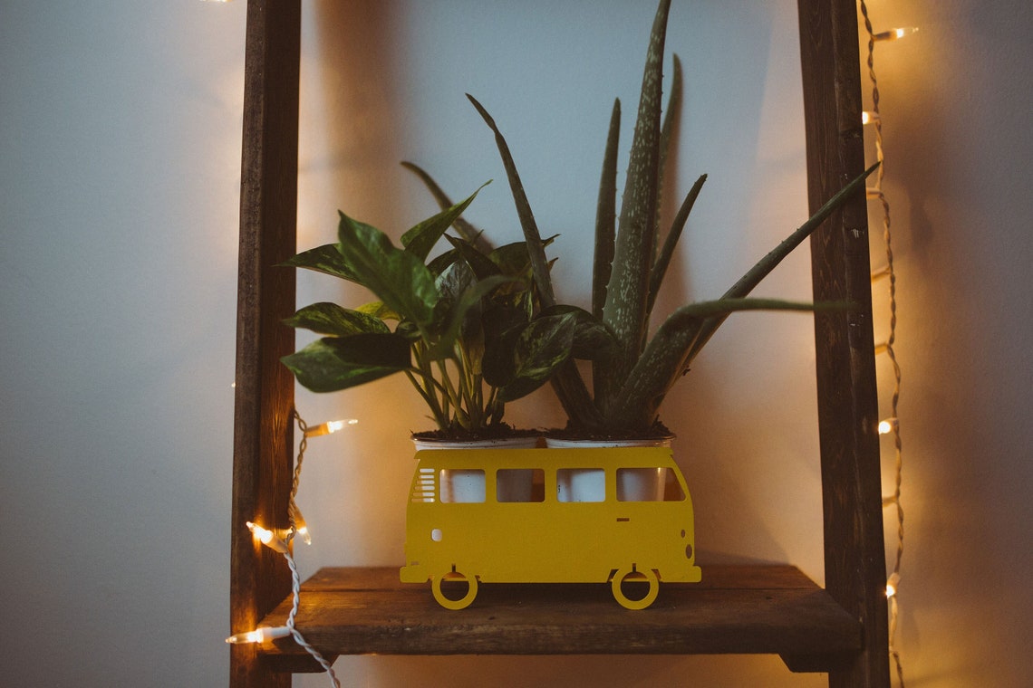 Yellow Hippie Bus Planter Vw Van Camper Planter Gifts for Him Gifts for ...
