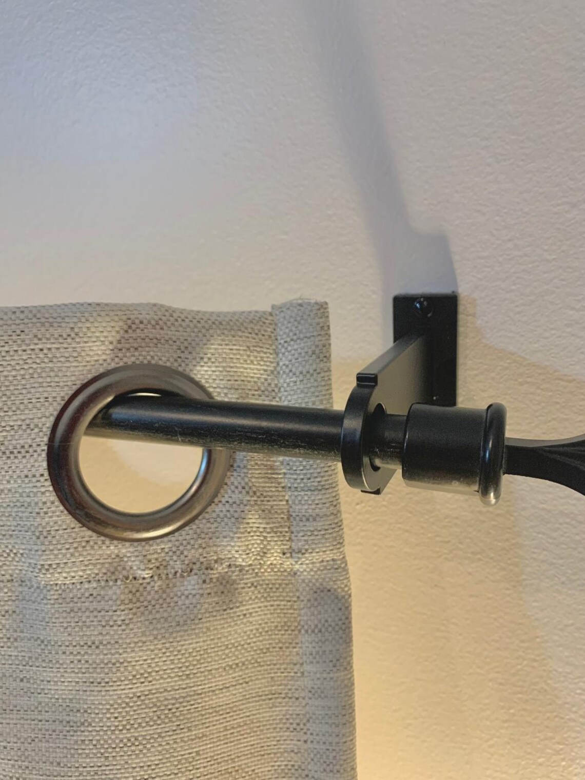 Set of 2 Modern Metal Curtain Brackets Towel Bar Brackets Matte Black ...