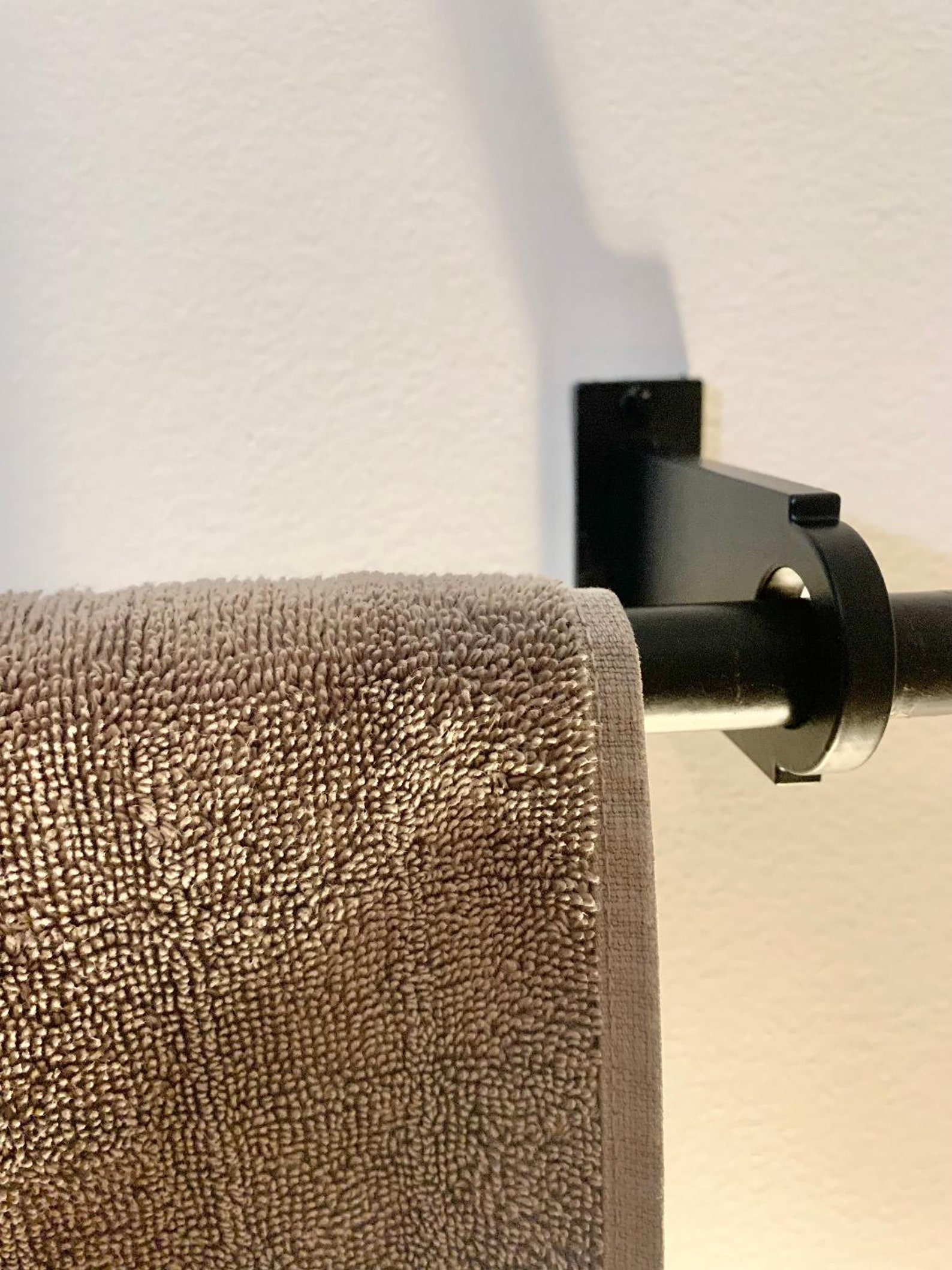 Set of 2 Modern Metal Curtain Brackets Towel Bar Brackets Matte Black ...