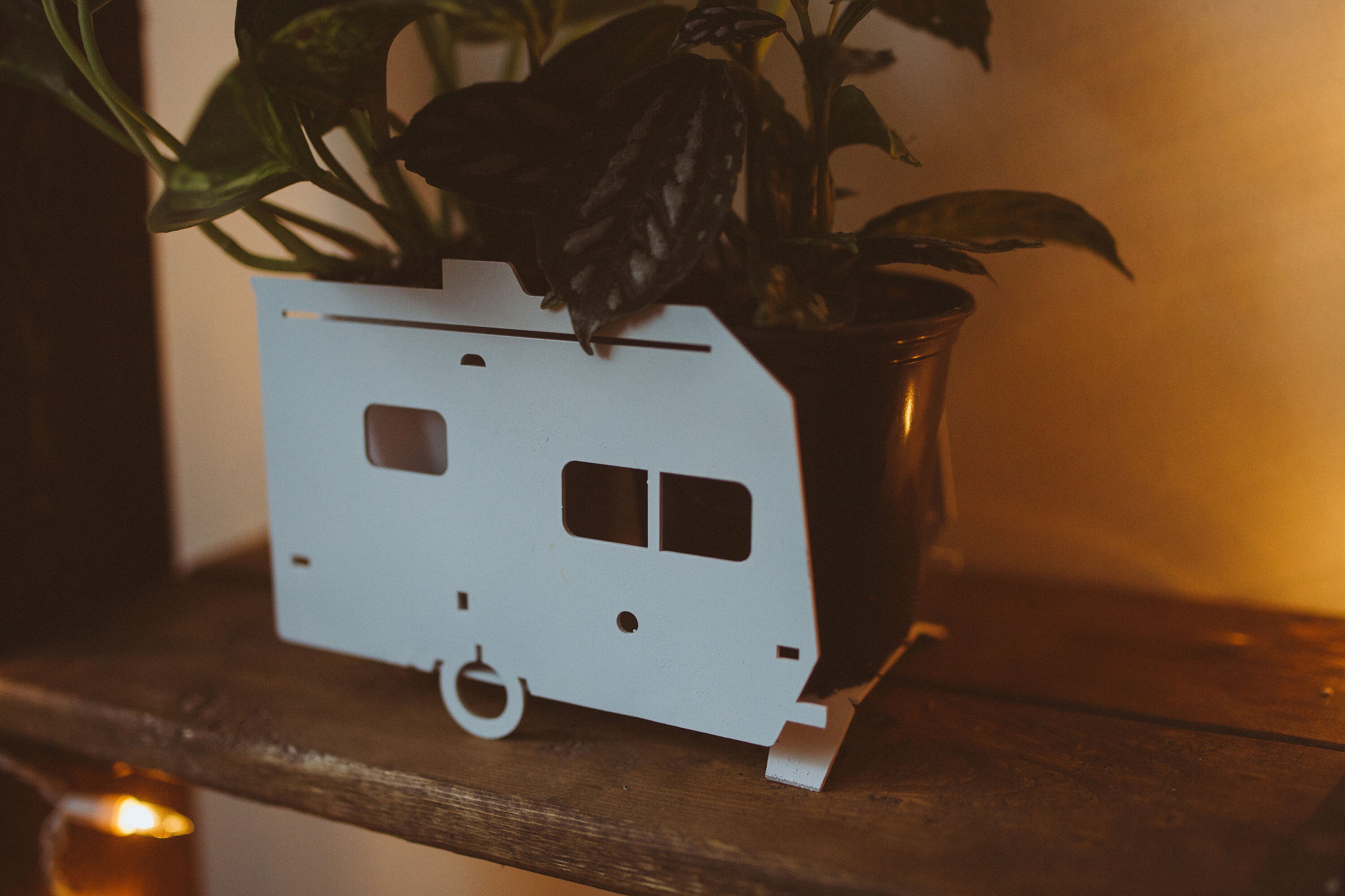 White Camper Planter Travel Trailer Camper Planter Gifts for Him Gifts ...