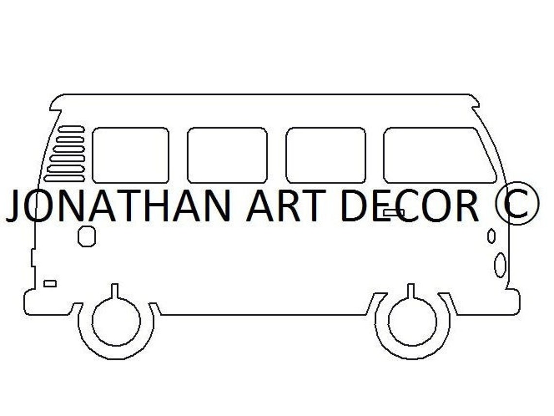 VW Bus DXF File Lasercut Metal Profile Volkswagen Van Camper - Etsy