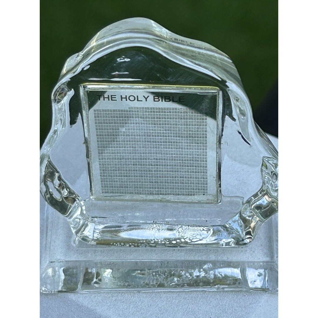 Look Close Smallest Holy Bible on MICROFICHE Paperweight Old /new ...