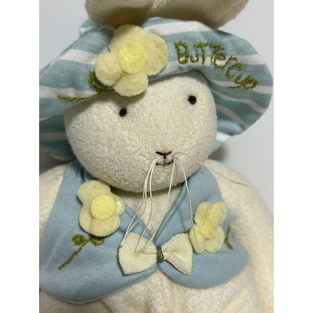 2002 HALLMARK Bunnies by the Bay BUTTERCUP Blue Hat Bunny Rabbit Plush ...