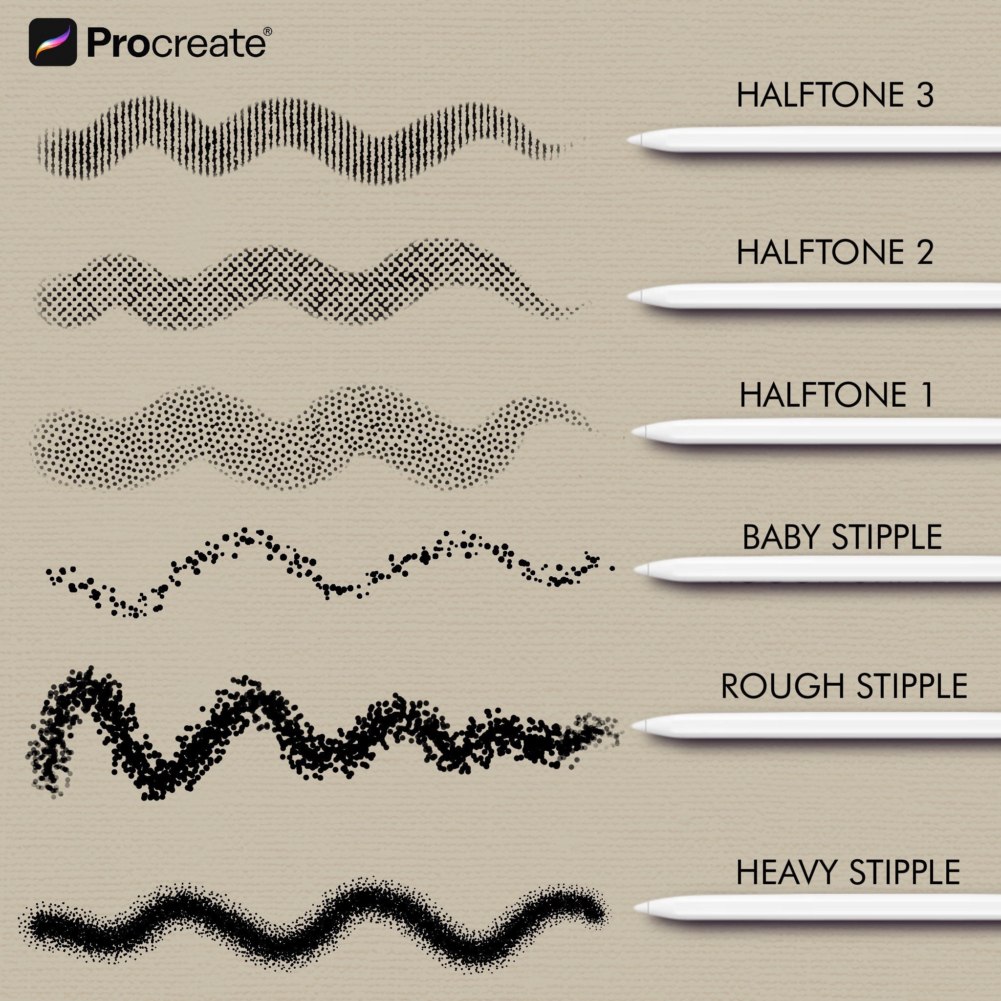 Fine Liner & Shading Brush Set for Procreate | BONUS Colour Palettes ...