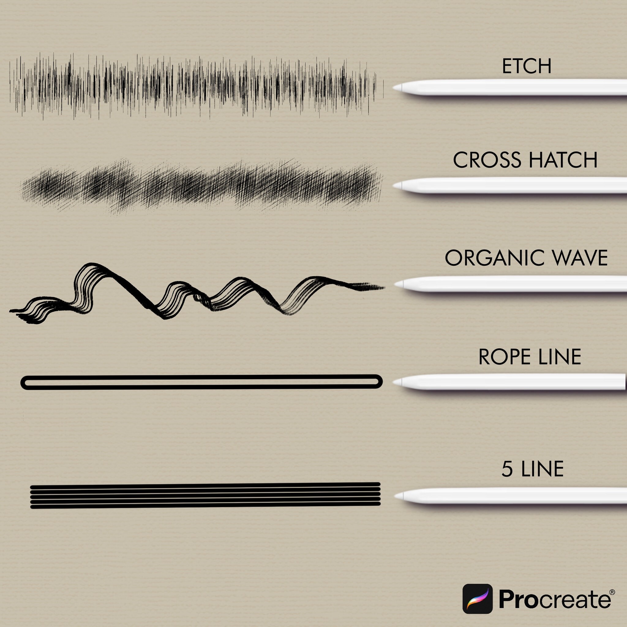 Fine Liner & Shading Brush Set for Procreate | BONUS Colour Palettes ...