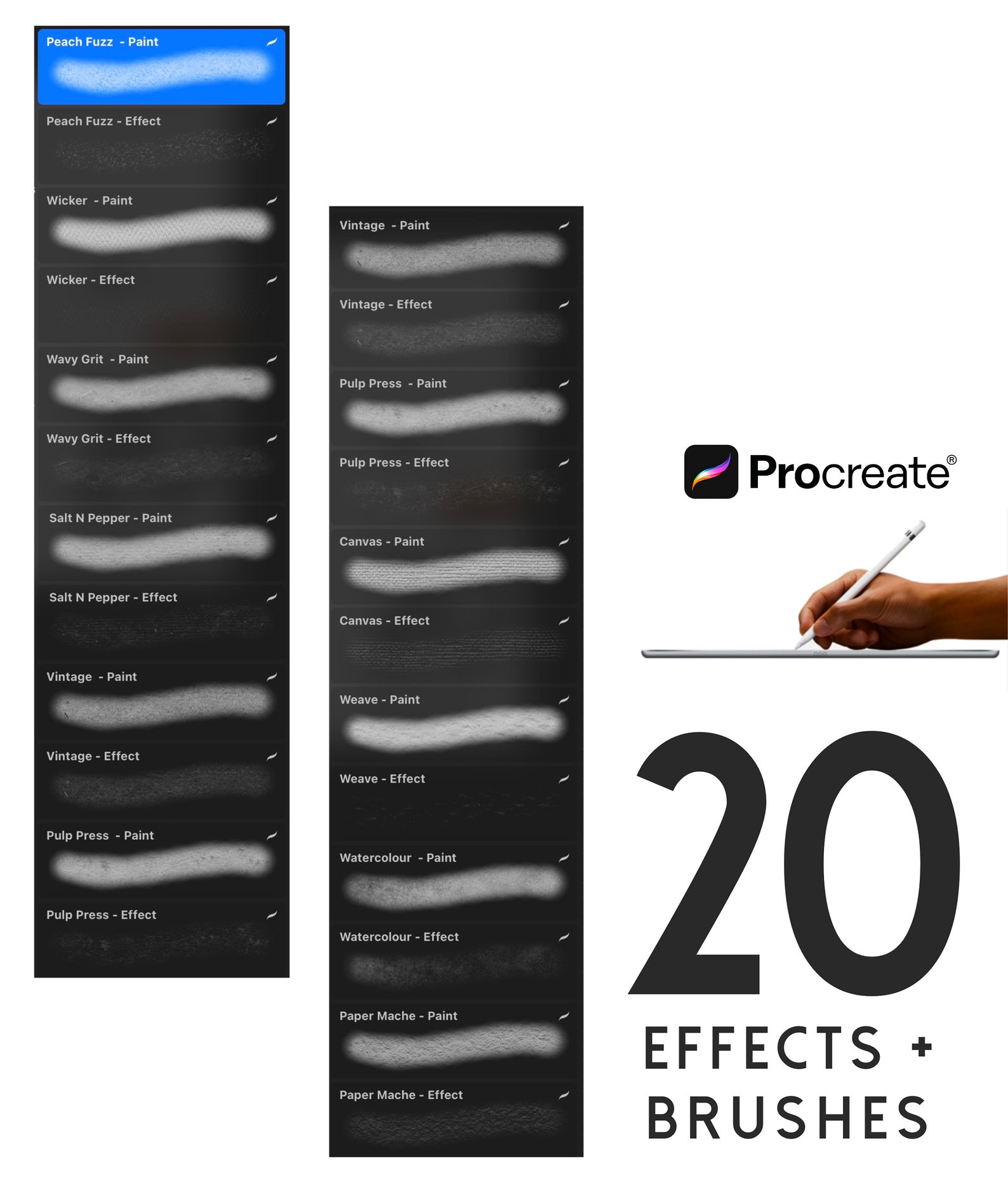 Paper Texture Brushes Canvas Procreate Brush Texture - Etsy