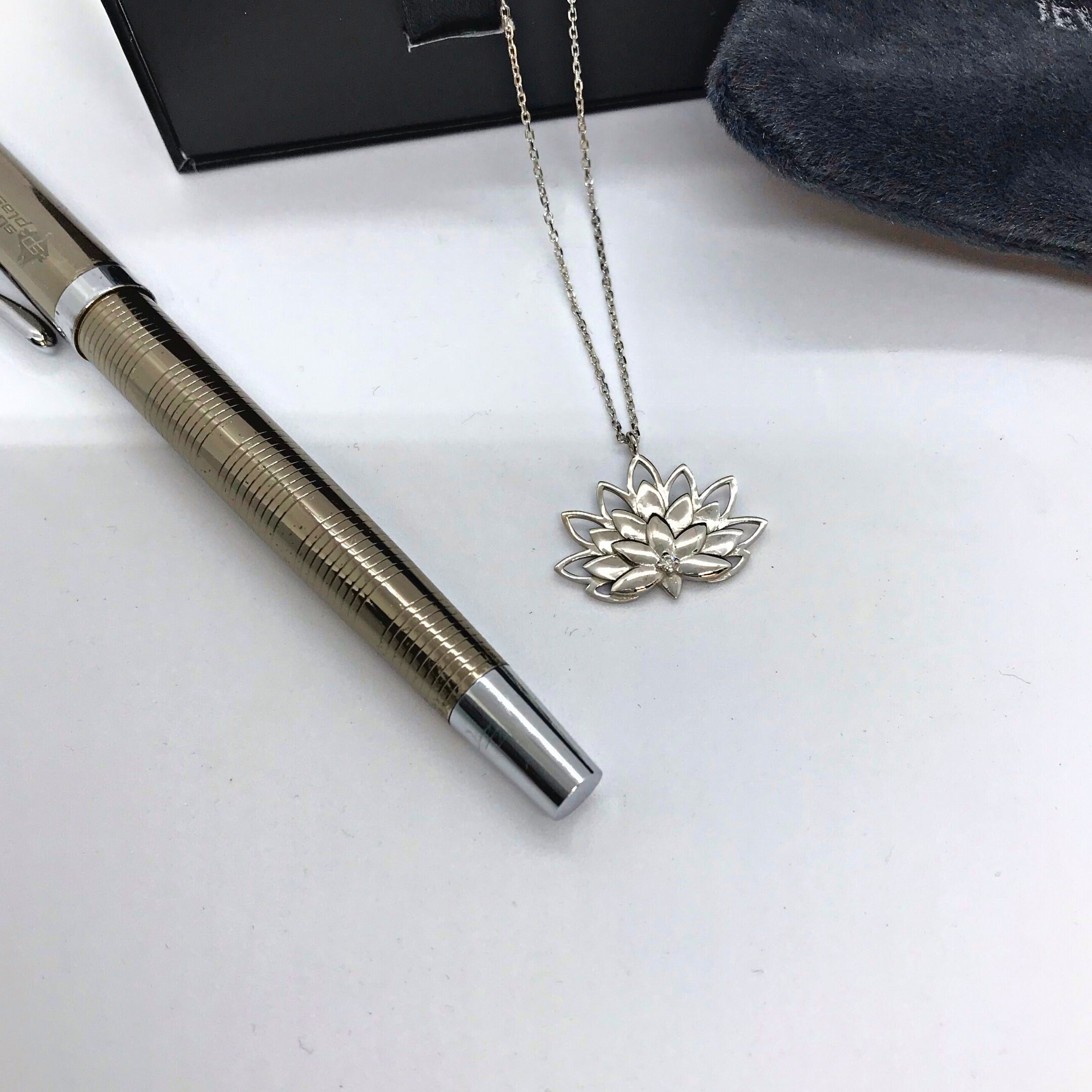 LOTUS NECKLACE SILVER Lotus Pendant Lotus Flower Pendant - Etsy