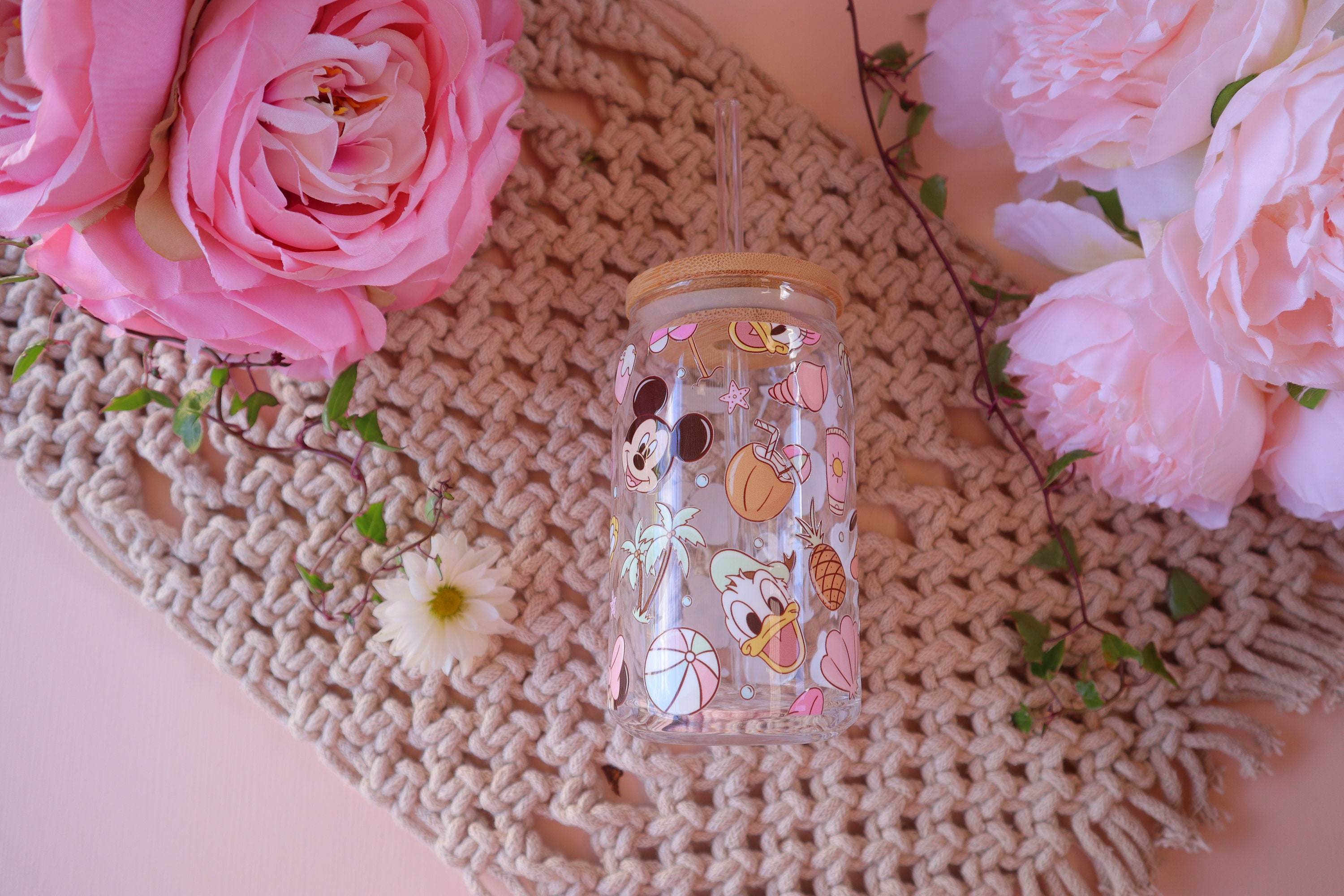 Mouse and Friends Libbey Glass Can| Summer 16oz | Magical Tumbler ...
