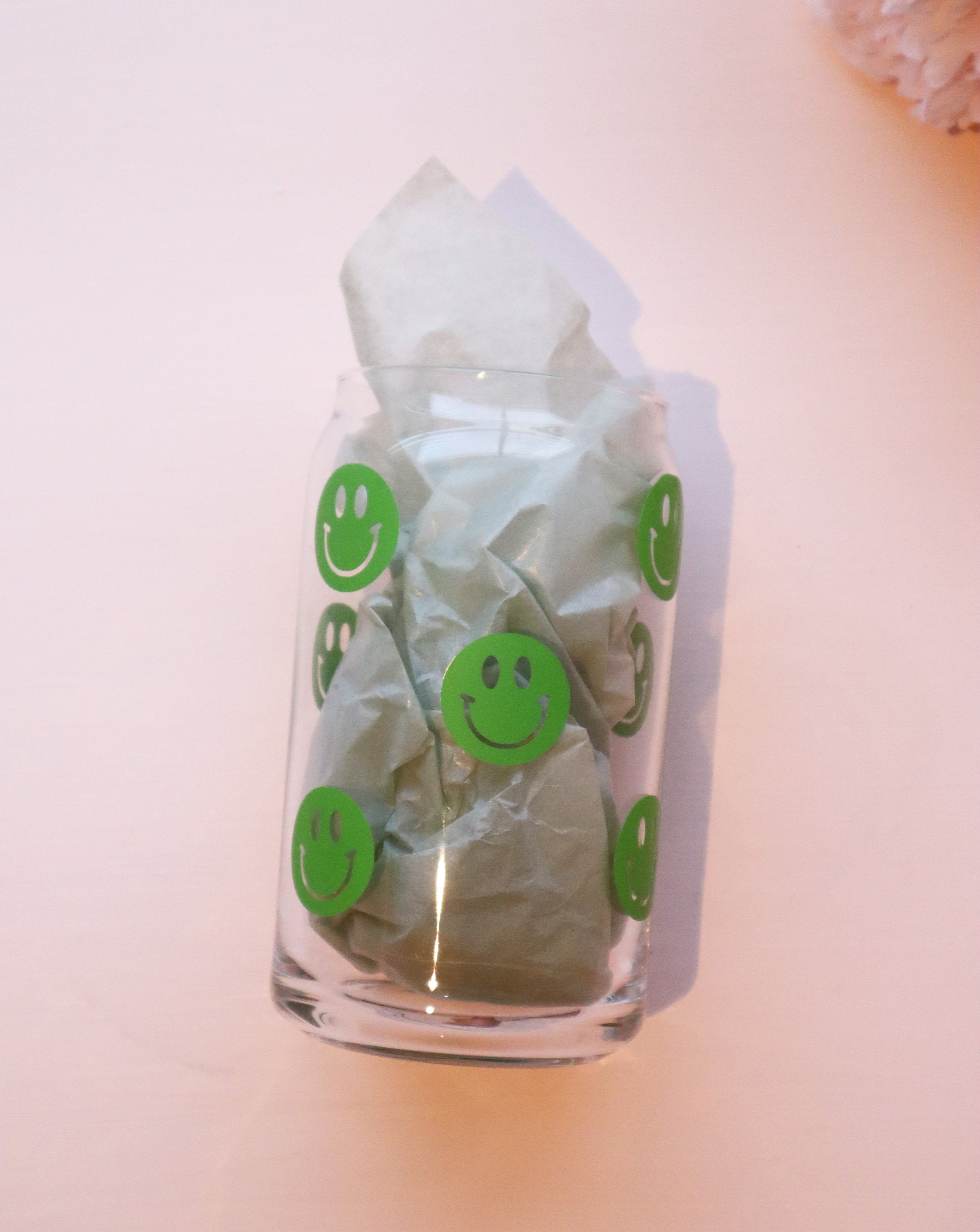16oz Happy Beer Can Glass | Smiley Face Can Glass |aesthetic Coffee ...