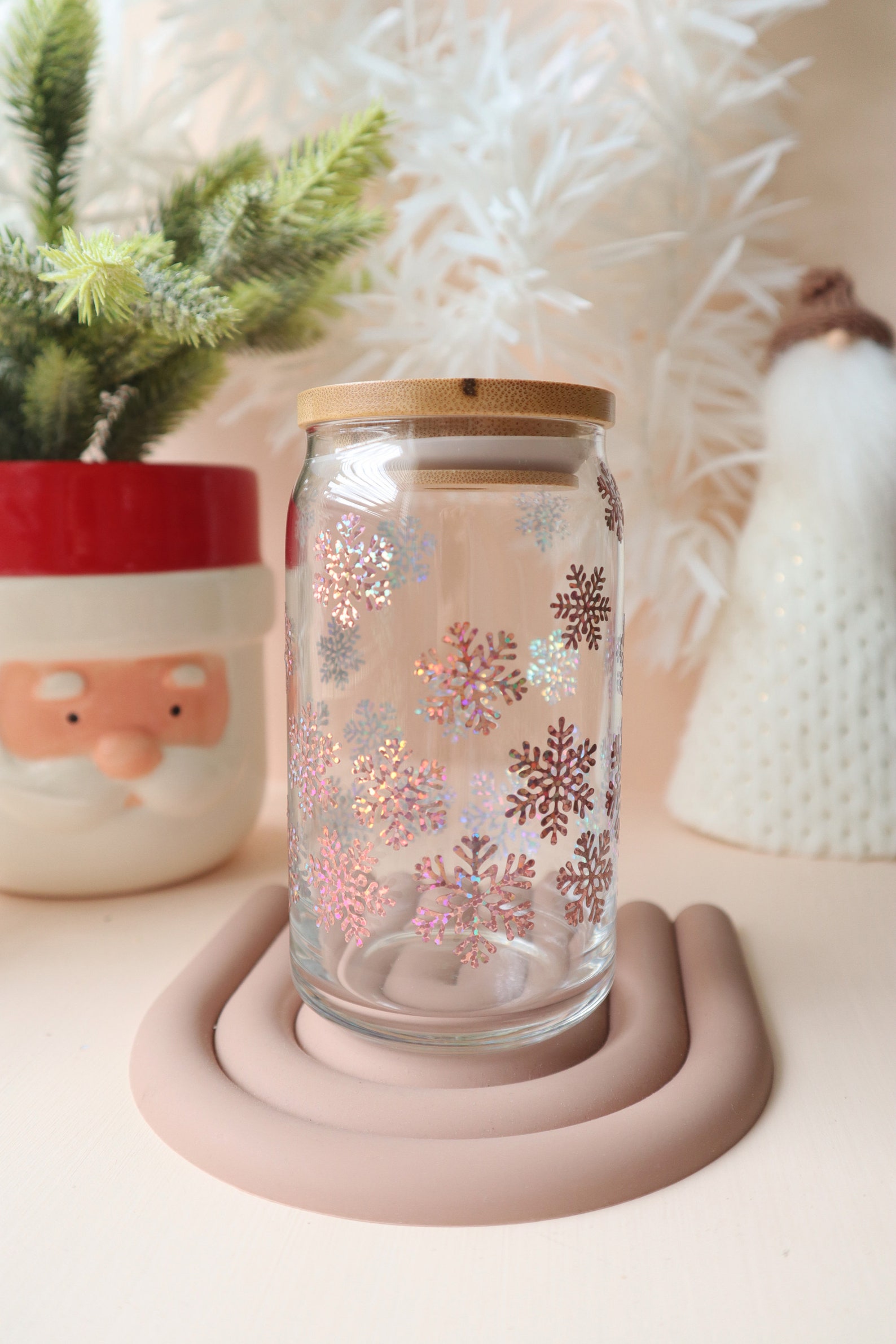 16oz Snowflake Beer Can Glass |snowflake Can Glass |aesthetic Coffee ...
