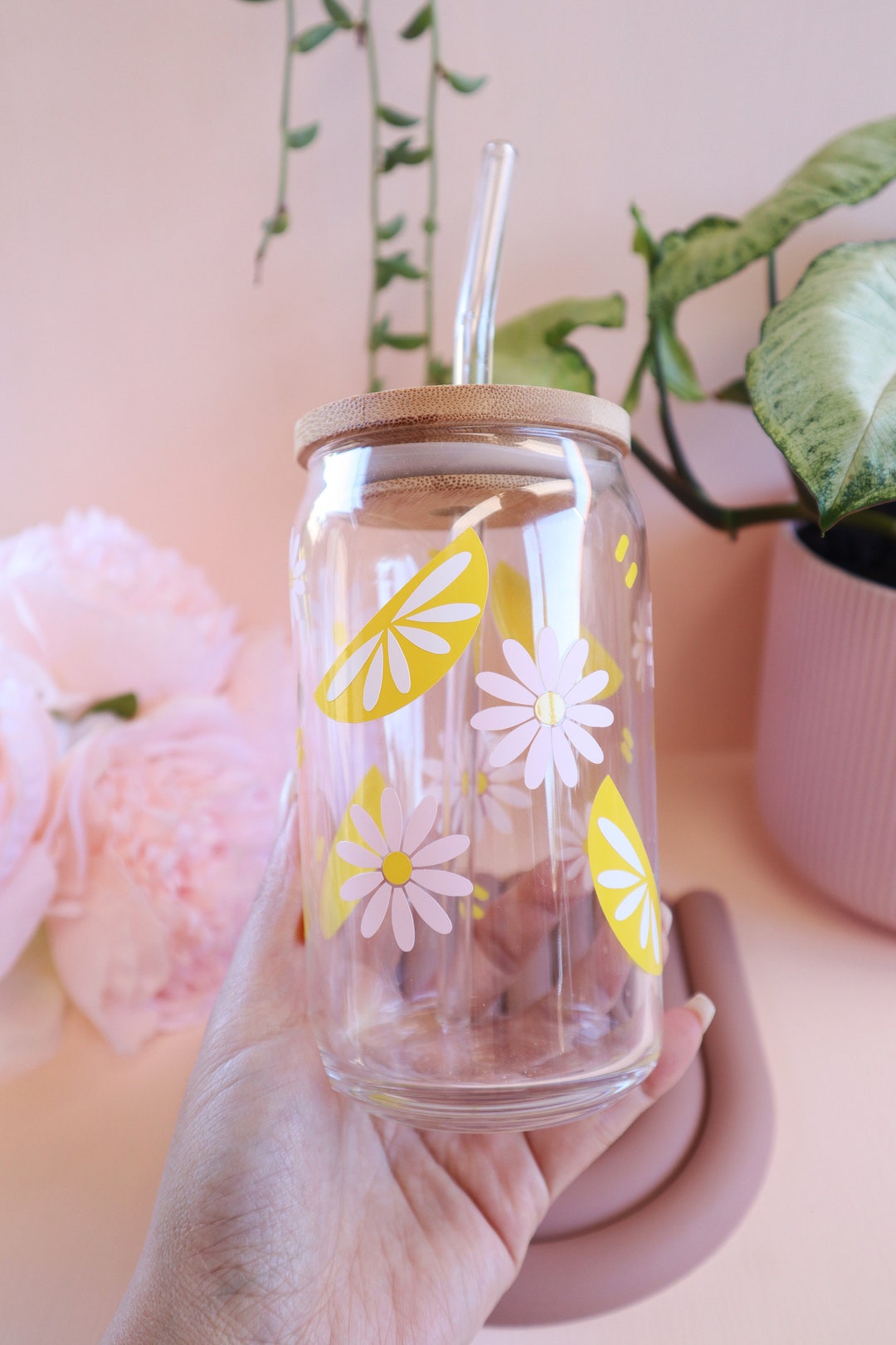 16oz Squeeze the Day Can Glass |lemon Squeeze Can Glass |aesthetic ...