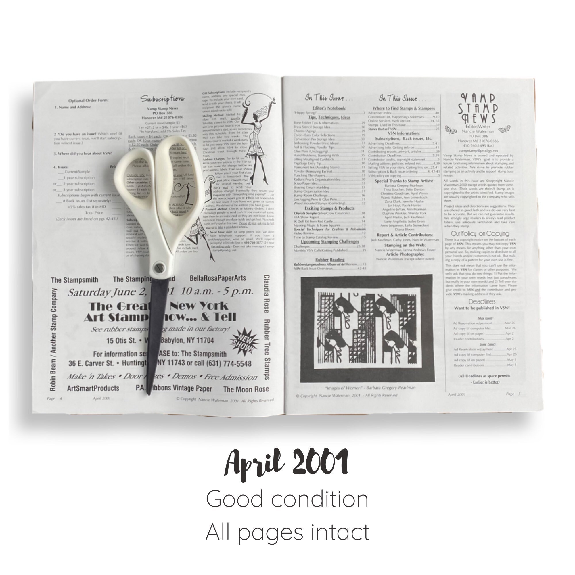 Vintage Craft Magazine, Vamp Stamp News April 2001, Rubber Stamp ...