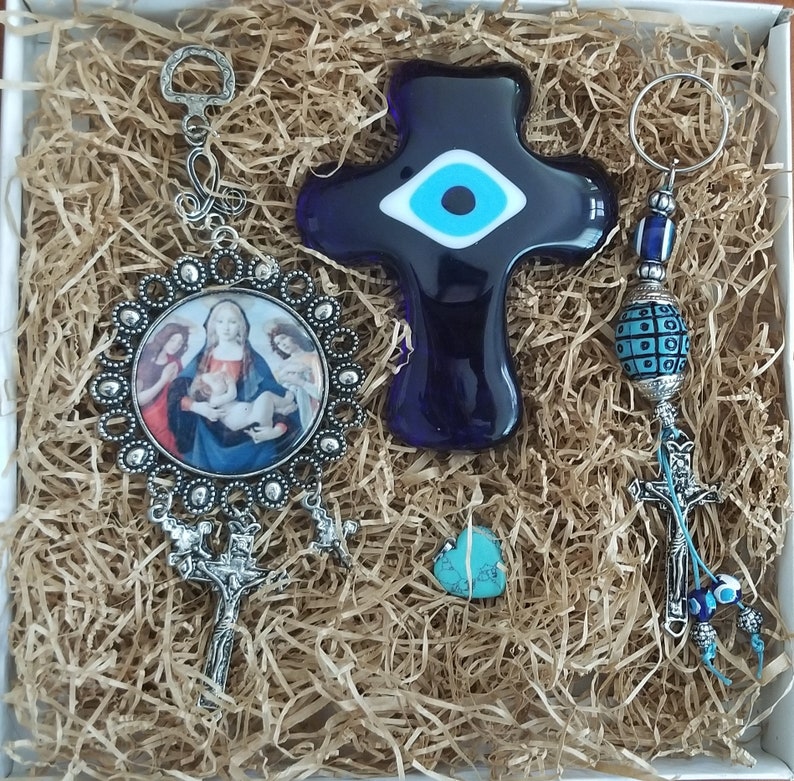 Faith Box | Gift Box for Her | Evil Eye and Crucifix Faith Box ...