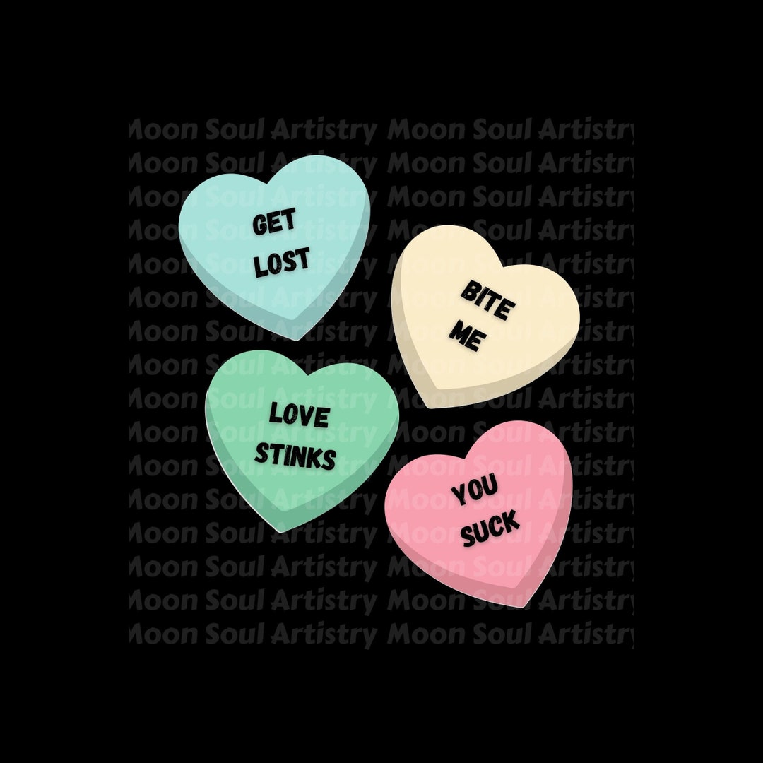 Valentines Day PNG and SVG Design, Valentine Candy Hearts Design ...