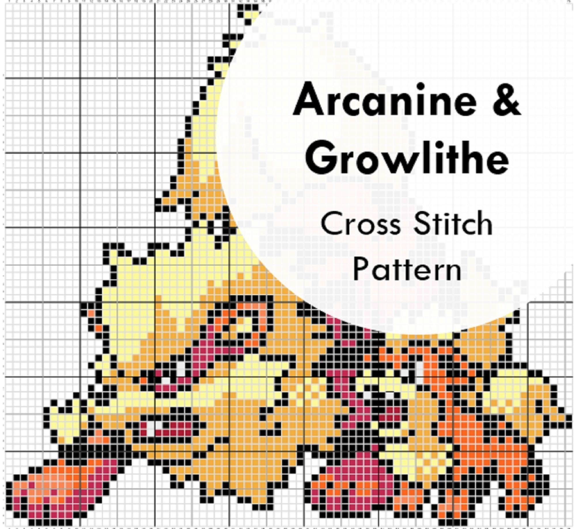 Growlithe Pixel Art Template