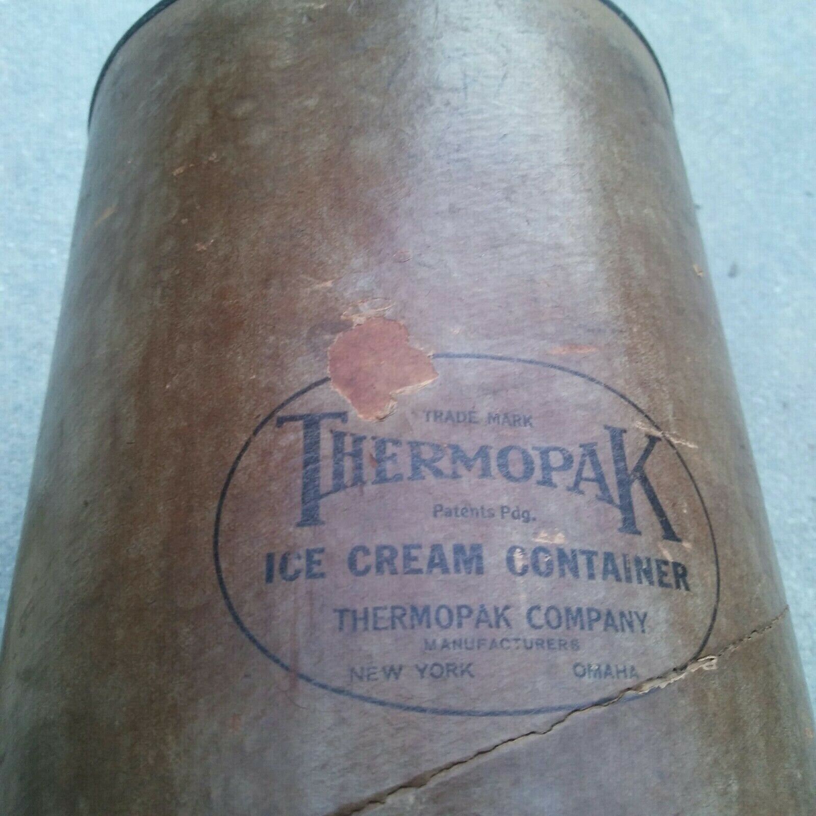 Antique 1920's Thermopak Thermos Ice Cream Storage Delivery Container ...