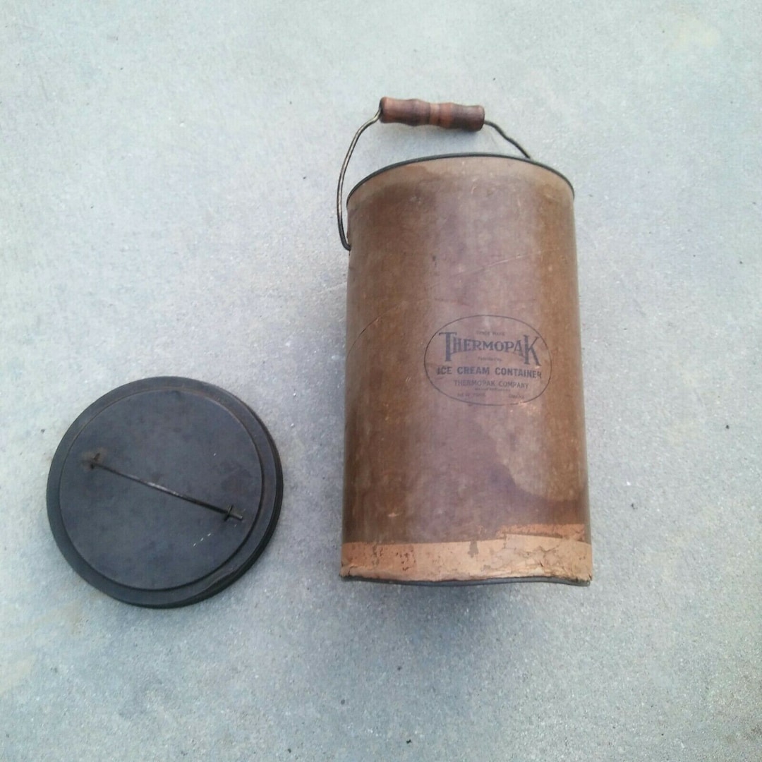 Antique 1920's Thermopak Thermos Ice Cream Storage Delivery Container ...