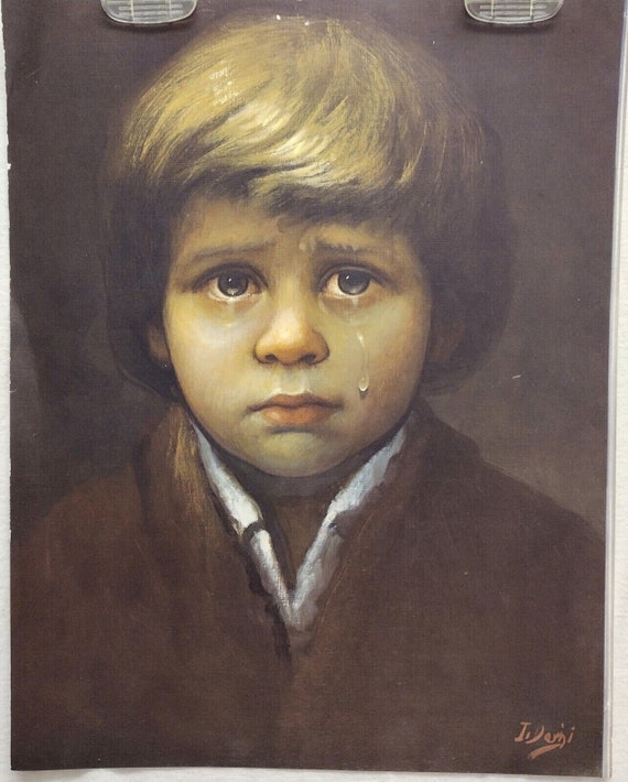 Crying Boy Sad Lad Art Print Lithograph by I Demi 11 X 14 - Etsy