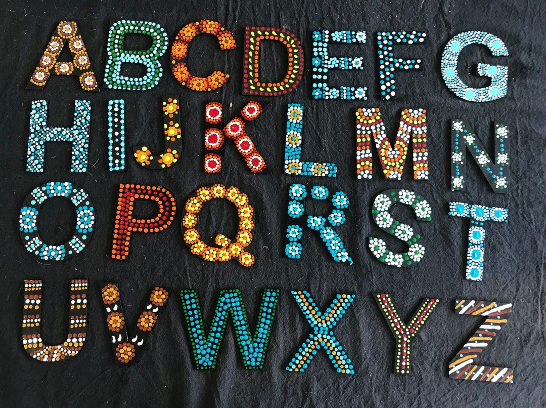 Aboriginal Hand Painted Letters b&w Background - Etsy