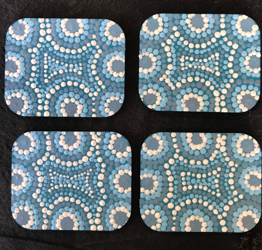 Aboriginal Hand Painted Ceramic Coasters - Etsy