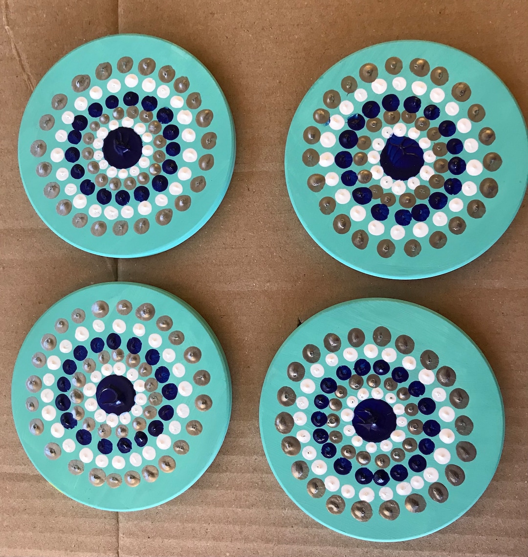 Aboriginal Hand Painted Ceramic Coasters - Etsy