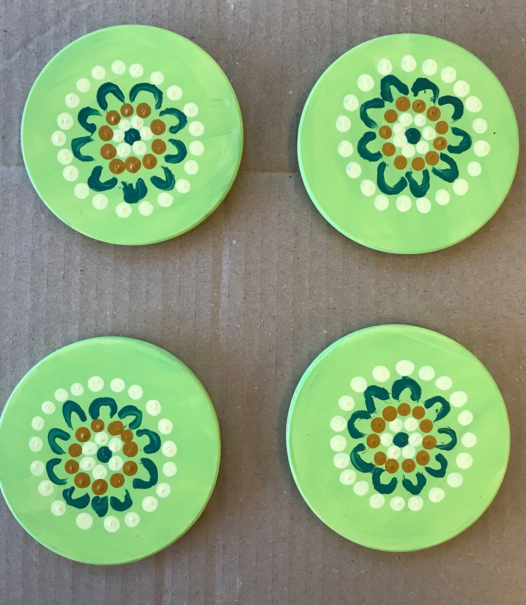 Aboriginal Hand Painted Ceramic Coasters - Etsy