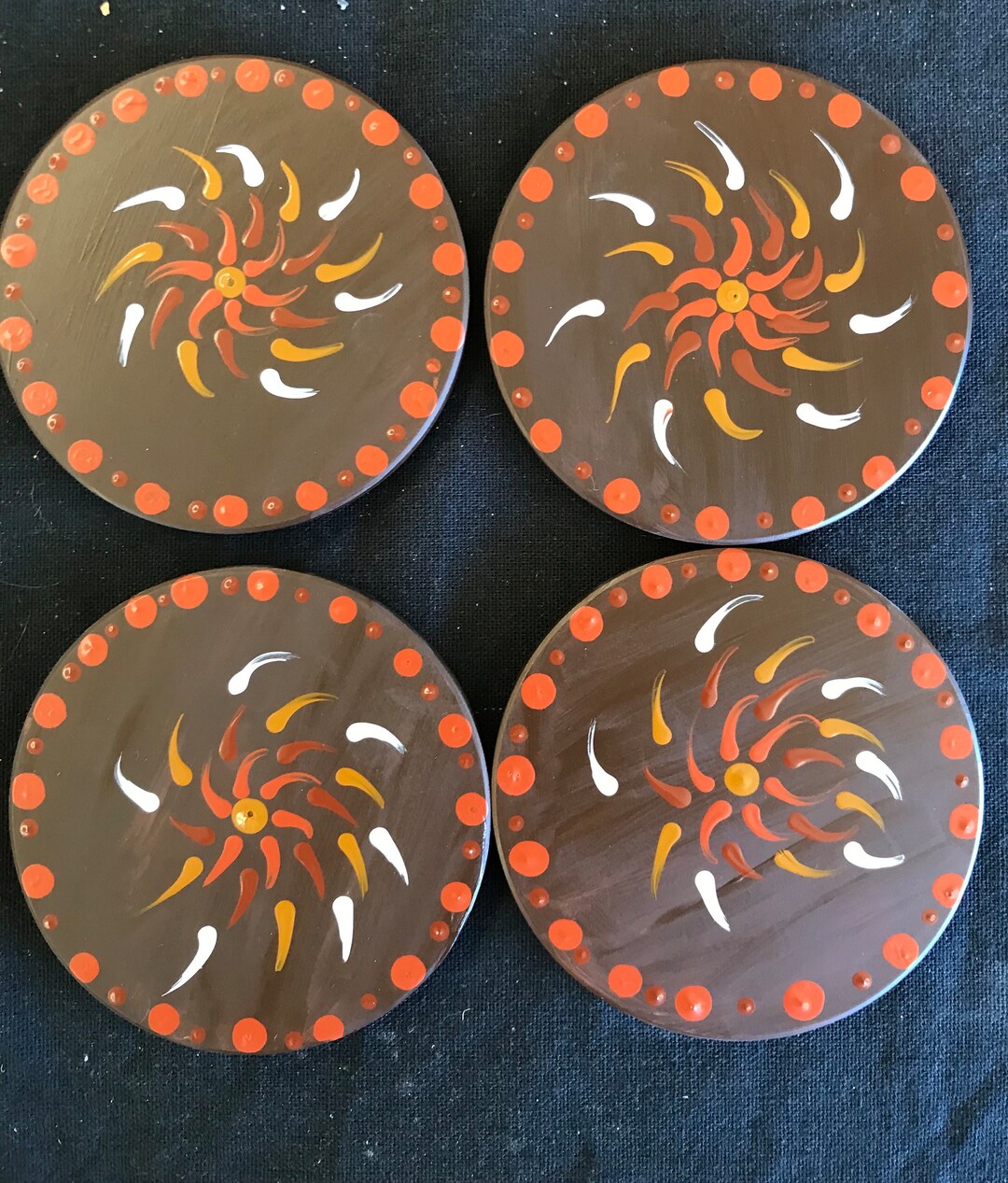 Aboriginal Hand Painted Ceramic Coasters - Etsy