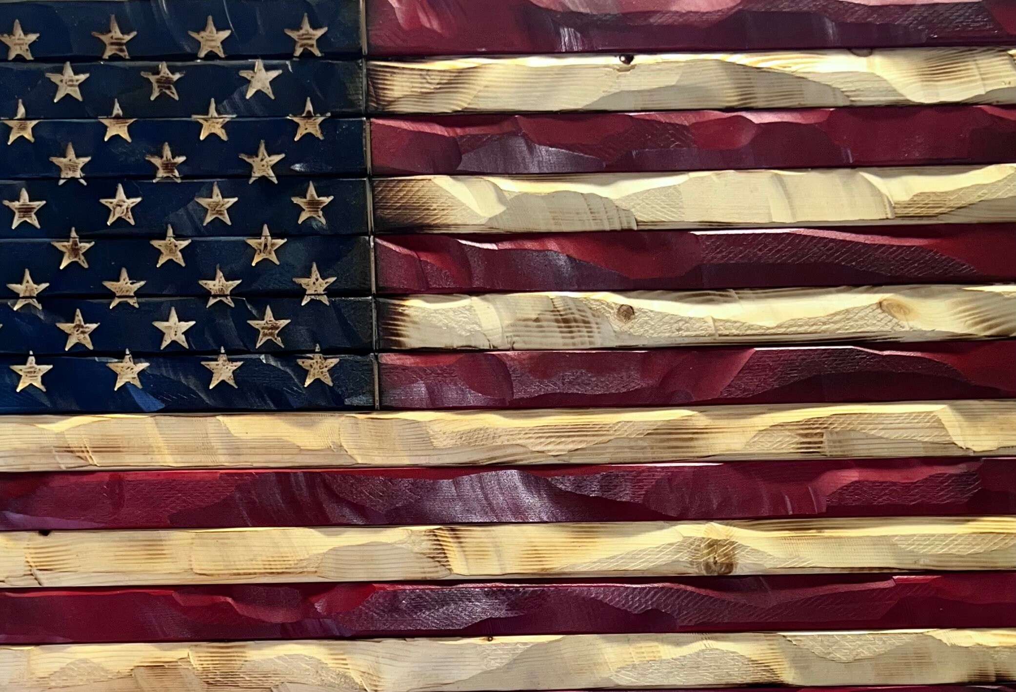 Wood American Flag Rustic American Flag Distressed American - Etsy