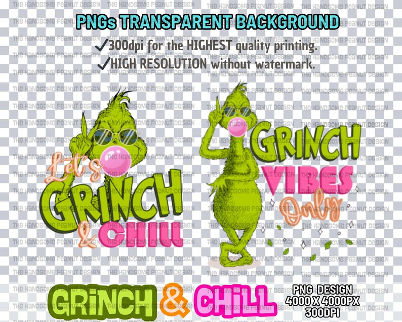 Grinch Blowing Bubble PNG, Grinch PNG File, the Grinch Png Sublimation ...