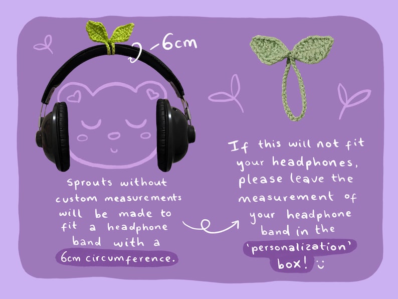 Crochet Headphone Sprout - 8 Colours to Choose From!! - Etsy