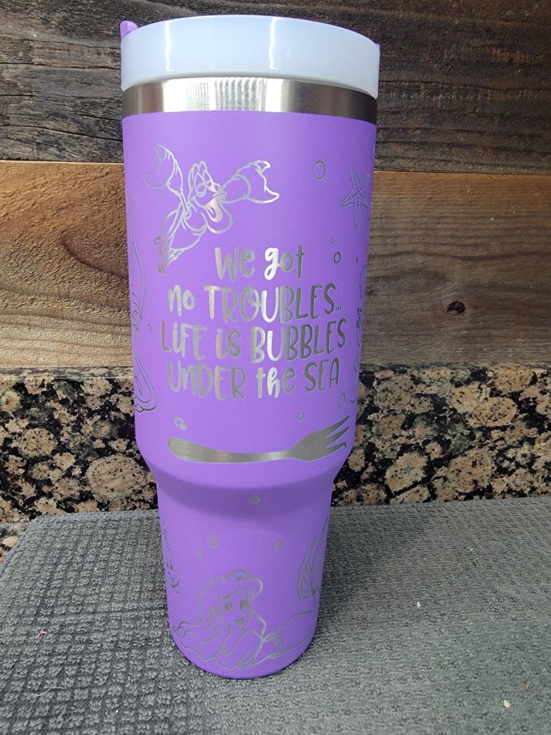 40 Oz Mermaid Customizable Tumbler,-laser Engraved Insulated Stainless ...