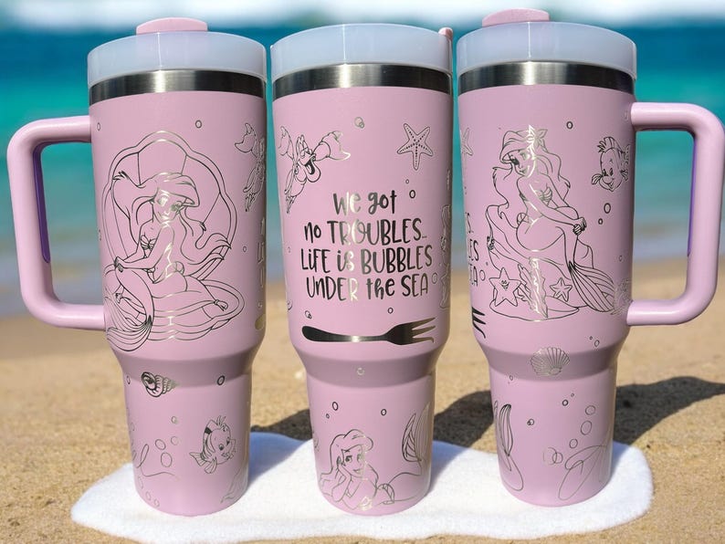 40 Oz Mermaid Customizable Tumbler,-laser Engraved Insulated Stainless ...