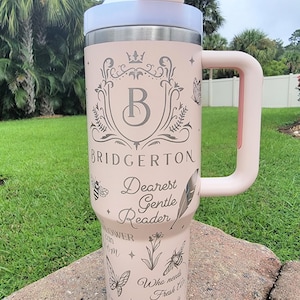 40 Oz Dearest Reader Tumbler With Handle - Laser Engraved Insulated ...