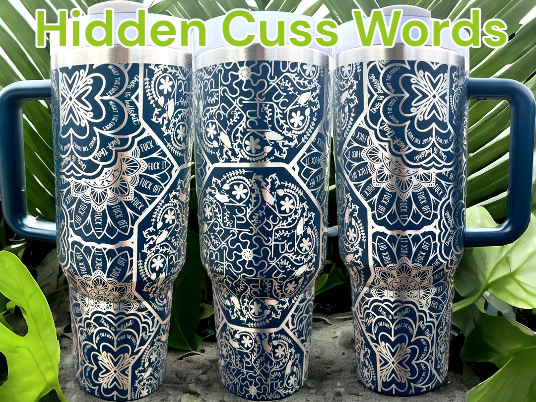 40 Oz Hidden Swear Word Mandala Tumbler Curse Word Tumbler With Handle ...