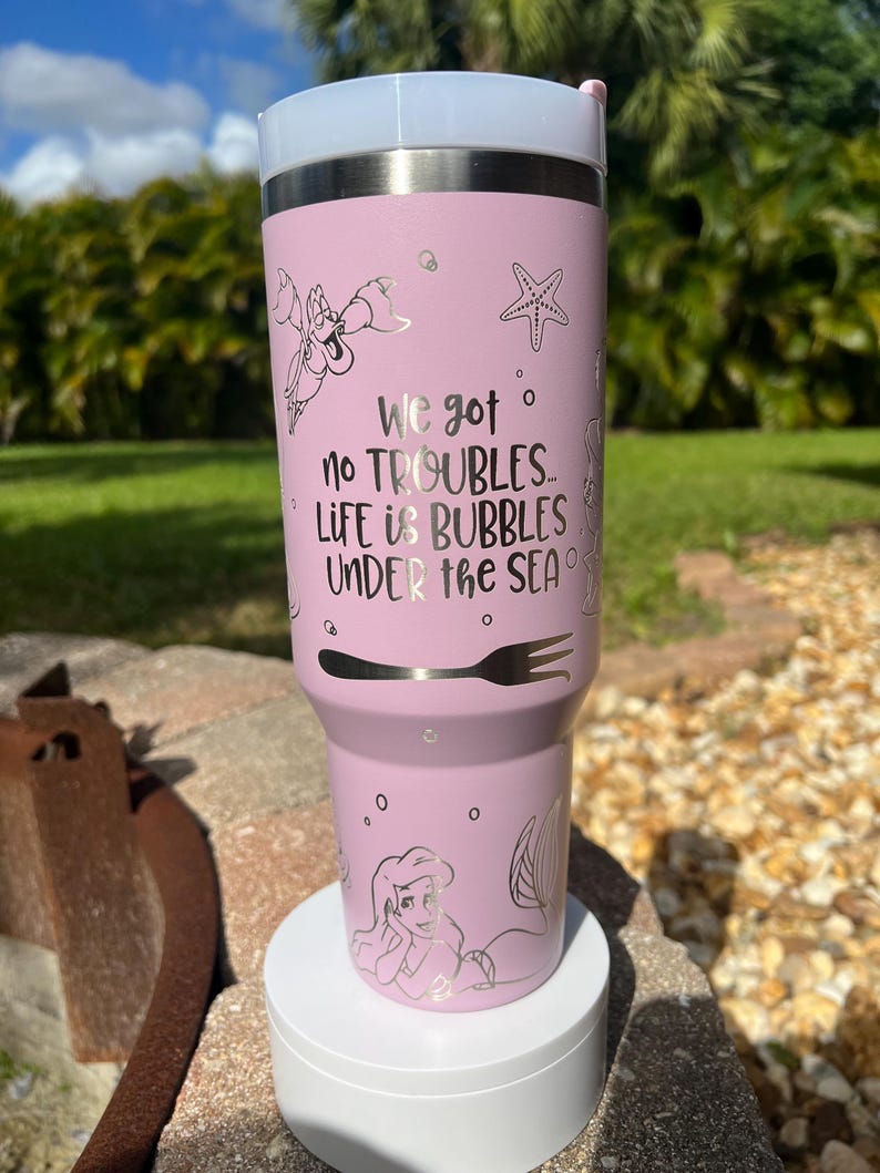 40 Oz Mermaid Customizable Tumbler,-laser Engraved Insulated Stainless ...