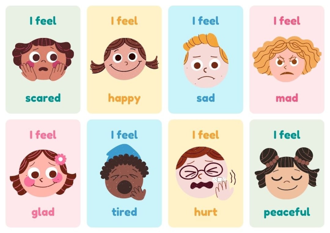 Emotion Flashcards, Feelings Flash Cards, Montessori Materials ...