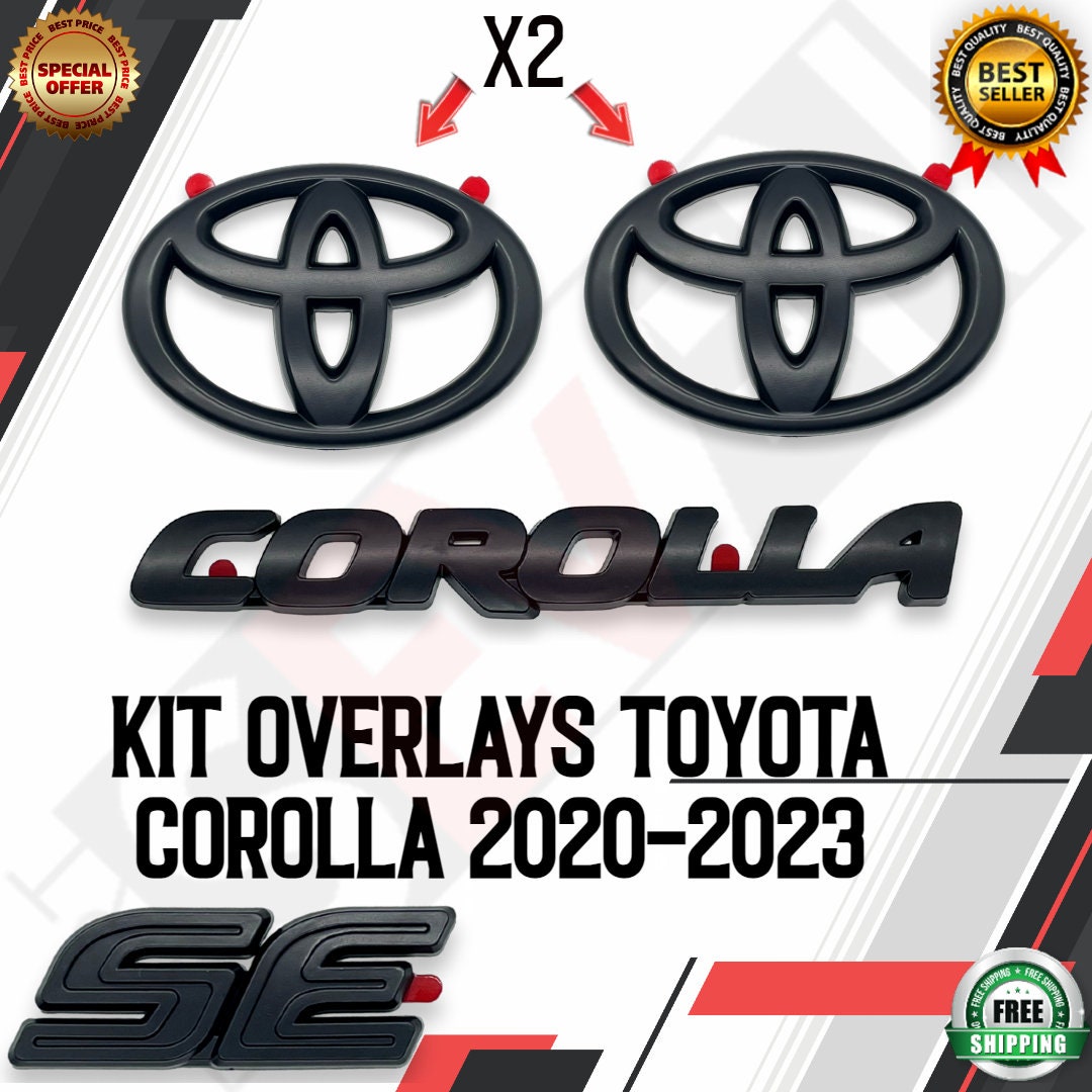 Matte Black OVERLAY Emblem Fit 2020-2023 TOYOTA Corolla SE PT948-02201 ...