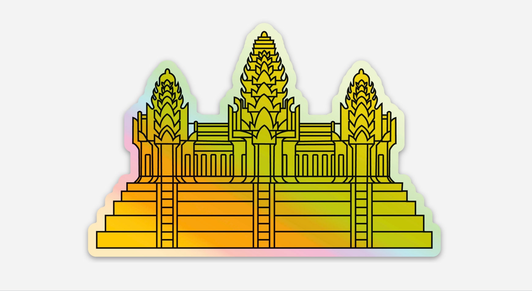 Cambodian Holographic Angkor Wat Temple Sticker - Etsy