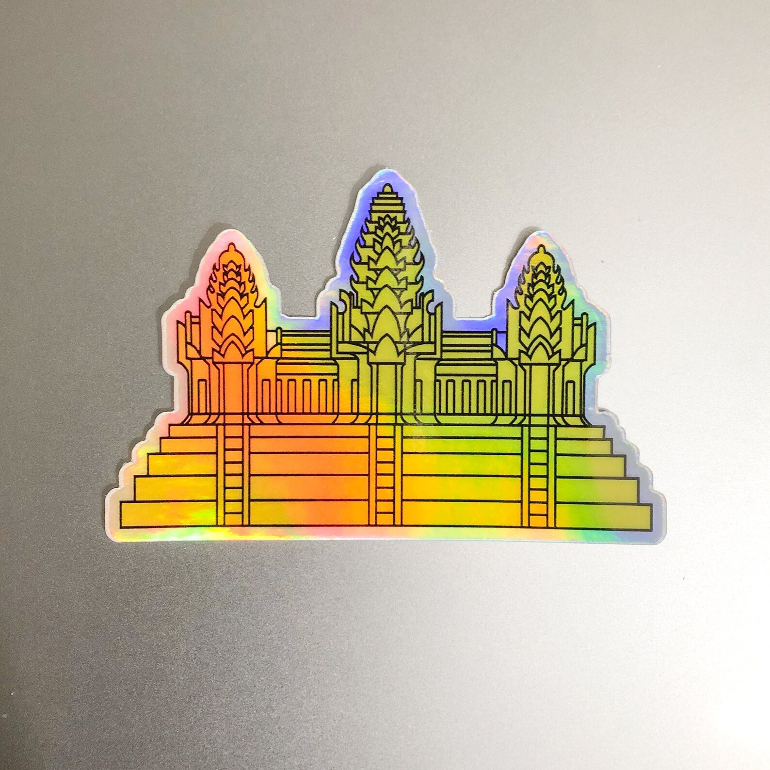 Cambodian Holographic Angkor Wat Temple Sticker - Etsy