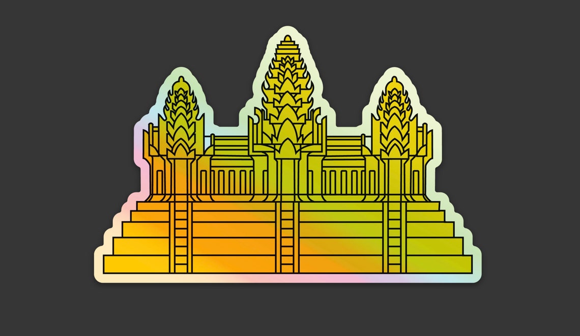 Cambodian Holographic Angkor Wat Temple Sticker - Etsy
