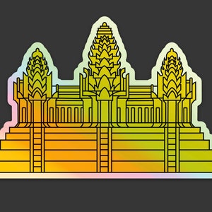 Cambodian Holographic Angkor Wat Temple Sticker - Etsy