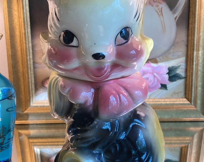 Vintage Kitsch 1950's American Bisque Fluffy the Cat Cookie Jar - Etsy