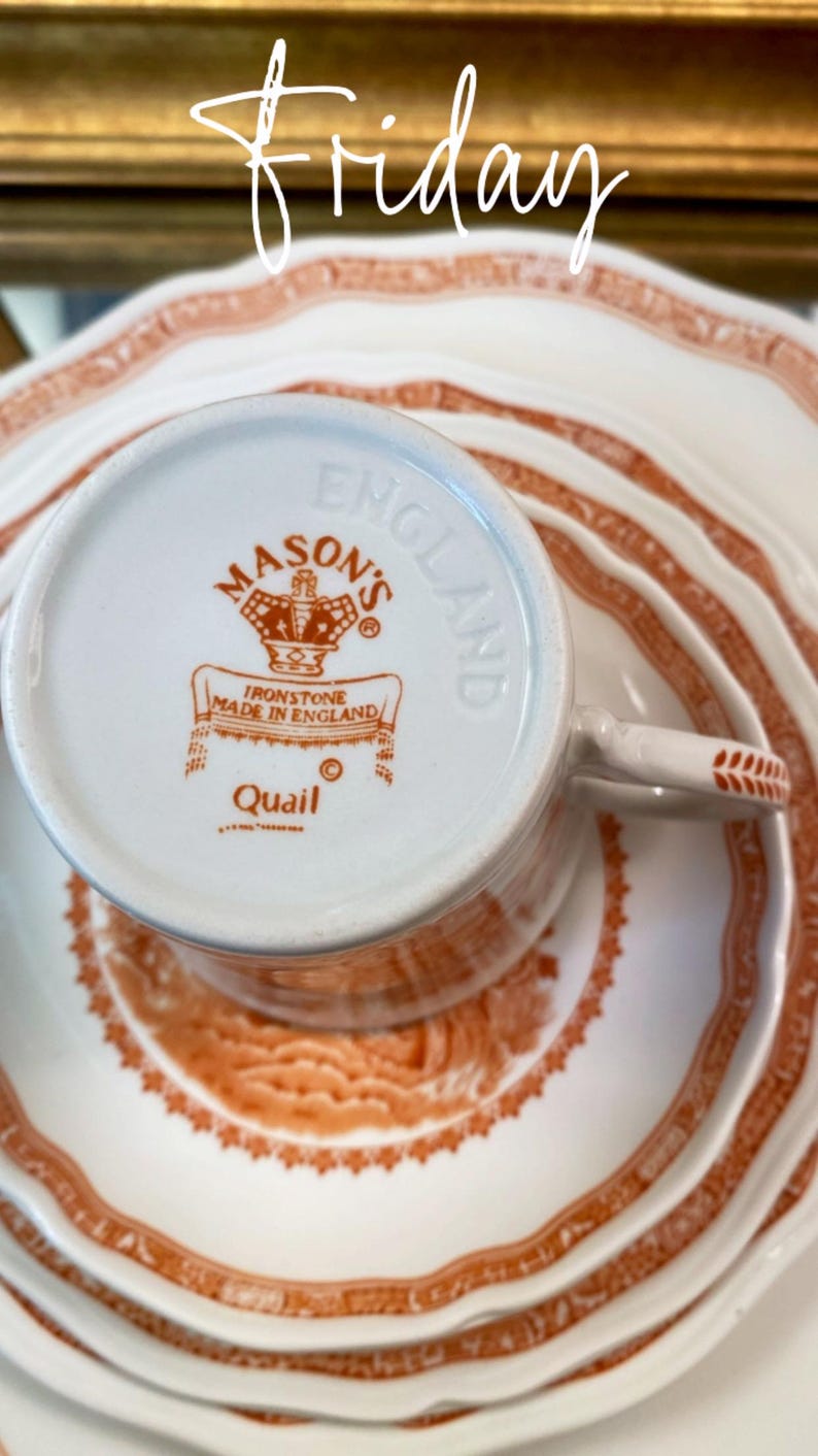 Vintage Quail Placesetting Masons Made in England - Etsy
