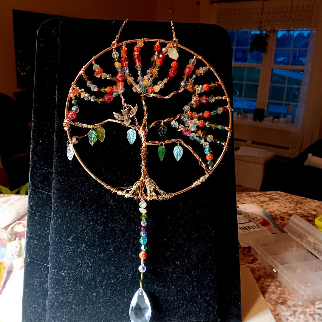 Tree of Life Suncatcher Welcome Fall Variety of Crystals and Beads ...
