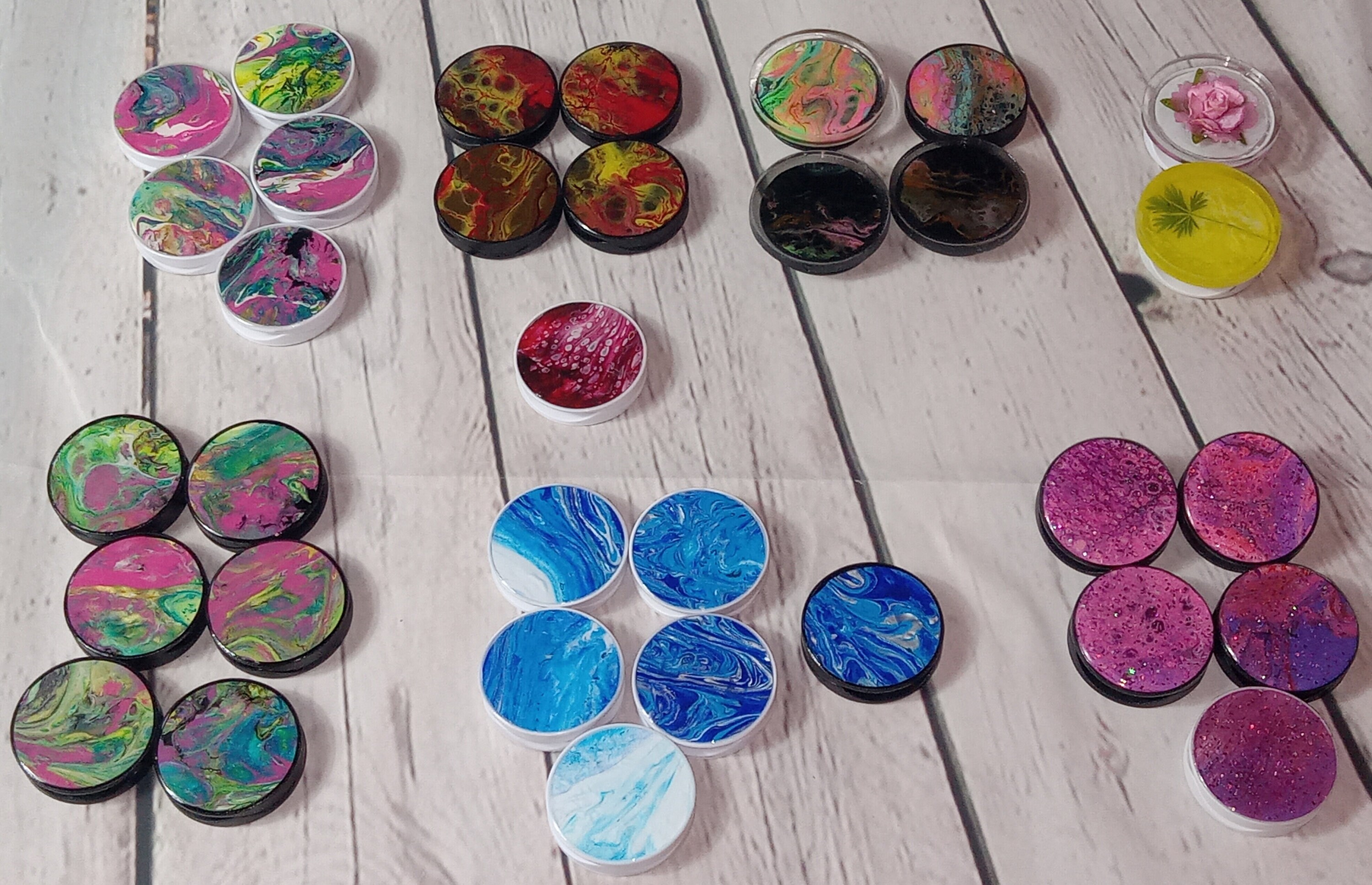 Blue/white Design Pop Socket Handmade Acrylic Painted Phone Grip Holder ...