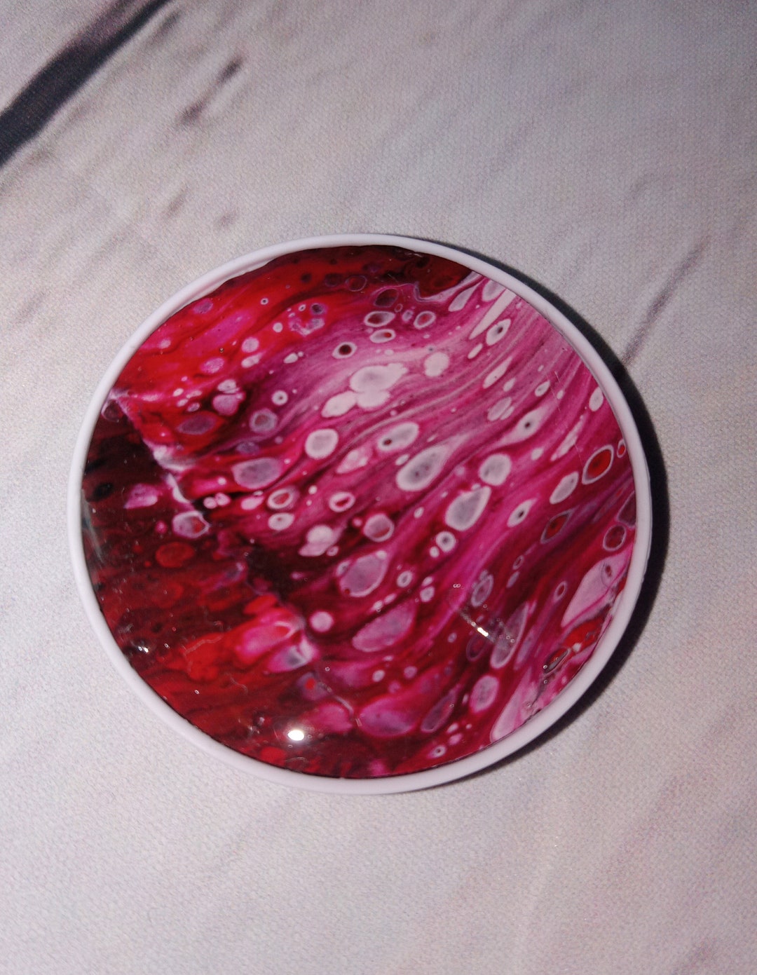 Red, Black, White Design Pop Socket| Handmade Acrylic Painted Phone ...